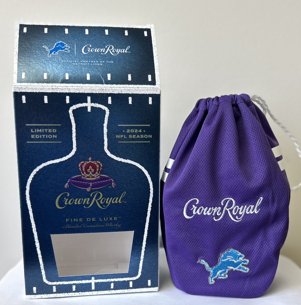 Crown Royal Whiskey NFL Limited Edition **Detroit Lions** Bag 750ml ...