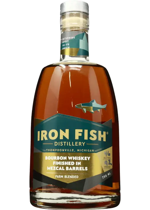 Iron Fish Distillery Mezcal Barrel Finish Bourbon Whiskey, Michigan, U ...