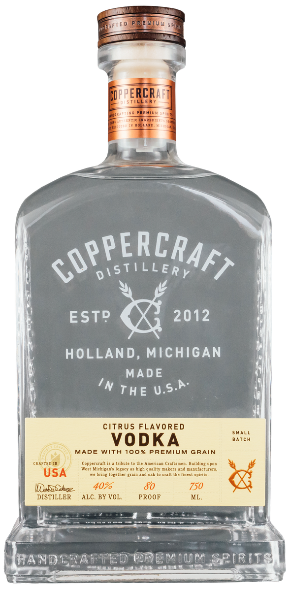 Coppercraft Distillery Citrus Vodka, Michigan, USA (750ml) – Woods ...